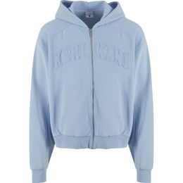 Karl Kani Herren Kapuzenpullover "Karl Kani College Heavy Crop Zip Hoodie"light blau, Gr. M, mehrfarbig, 65% Baumwolle, 35% Polyester, Pullover