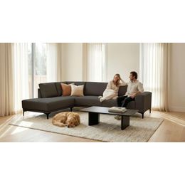 Ecksofa OTTO HOME "Xander, L-Form", onyx, B:289cm H:85cm T:210cm, 90% PES, 10% NY, Sofas, Ecksofa, Breite 289 cm, Webstoff, Soft-Touch Chenille, schwarze Metallf&uuml;&szlig;e