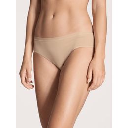 Slip Calida "Natural Comfort", Damen, Gr. M (44/46), beige, Single Jersey, Obermaterial: 92% Baumwolle, 8% Elasthan, unifarben, normal, Unterhosen Slip, Regular Cut, elastisch, weich, Single Jersey Qualit&auml;t, pillingarm