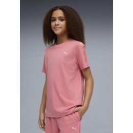 T-Shirt Puma "ESS TAPE TEE G", M&auml;dchen, Gr. 164, wild pink, Jersey, Obermaterial: 100% Baumwolle, bedruckt, regular fit normal, Rundhals, Shirts T-Shirt, Regular Fit, Kurzarm, f&uuml;r vielseitige Aktivit&auml;ten, aus Baumwolle