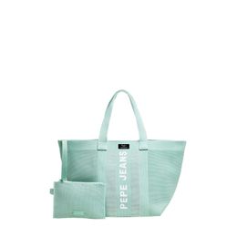 Pepe Jeans Handtasche 'Knit Winslow' Damen Gr&ouml;&szlig;e One Size aqua / wei&szlig;