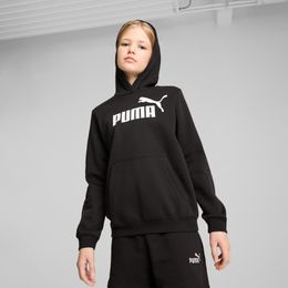 Kapuzensweatshirt Puma "ESS NO. 1 LOGO HOODIE FL G", M&auml;dchen, Gr. 152, schwarz (Puma schwarz), Fleece, Obermaterial: 66% Baumwolle, 34% Polyester, bedruckt, regular fit normal, angesetztes B&uuml;ndchen, Sweatshirts, f&uuml;r Jugendliche, mit verstellbarer Kapuze, mit K&auml;ngurutasche