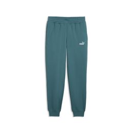 Trainingshose Puma "ESS 2 COLOR NO. 1 LOGO SWEATPANTS FL CL", Herren, Gr. M, N-Gr, emerald ice, Fleece, Obermaterial: 66% Baumwolle, 34% Polyester, bedruckt, regular fit normal, Hosen Trainingshose, mit Eingrifftaschen, elastischer Bund mit Kordelzug