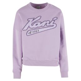 Karl Kani Damen Sweater "Karl Kani Varsity Palm Crewneck"violet, Gr. XL, bedruckt, 65% Baumwolle, 35% Polyester, Sweatshirts