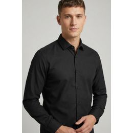 Jack & Jones Langarmhemd JACK & JONES "JPRBLAPARKER SHIRT L/S REG SN", Herren, Gr. M, N-Gr, schwarz, Web, Obermaterial: 100% Baumwolle, unifarben, regular fit normal, Hemden