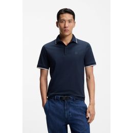 Poloshirt BOSS Orange "Passertip", Herren, Gr. 3XL, open blau464, Piqu&eacute;, Obermaterial: 95% Baumwolle, 5% Elasthan, unifarben, slim fit h&uuml;ftbedeckend, V-Ausschnitt, eingesetzt B&uuml;ndchen, Shirts, mit BOSS Logo-Badge