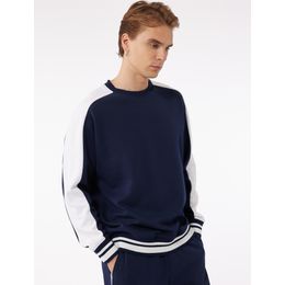 KOTON Sweatshirt Herren Gr&ouml;&szlig;e XS navy / wei&szlig;