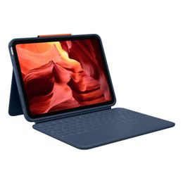 Logitech Rugged Combo 4 Tastatur-Case mit Trackpad f&uuml;r iPad 10. Gen. & (A16) - Deutsch - Blau