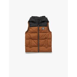 KOTON Weste 'ANORAK' Jungen Gr&ouml;&szlig;e 134/140 cognac / schwarz