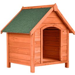 TecTake&reg; Hundeh&uuml;tte, aus lasiertem Holz, aufklappbares Spitzdach mit Bitumenoberfl&auml;che, 72 x 65 x 83 cm