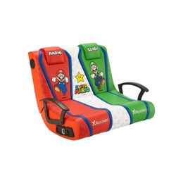 XROCKER Nintendo Super Mario Dual Rocker - Gaming Bodensessel f&uuml;r 2 Kinder mit 2.0 Audiosystem