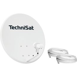 Technisat TECHNITENNE 60 - SAT-Anlage, 60 cm Durchmesser, f&uuml;r 2 Teilnehmer, inkl. Twin-LNB, 2x10m Kabel lichtgrau