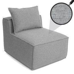 Sessel/Zubeh&ouml;r f&uuml;r Sofa MCW-O54, Loungesessel Polstersessel Mittelteil, Stoff/Textil (300g/m&sup2;) 63x75x97cm ~ hellgrau