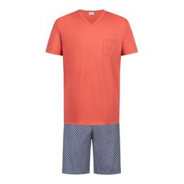 Mey Pyjama 'Tie Geo' Herren Gr&ouml;&szlig;e XXXL navy / orange
