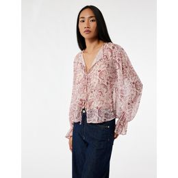 KOTON Bluse Damen Gr&ouml;&szlig;e M/L pink / wei&szlig;