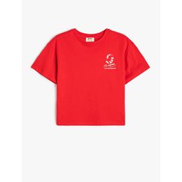 KOTON T-Shirt M&auml;dchen Gr&ouml;&szlig;e 134/140 rot / wei&szlig;