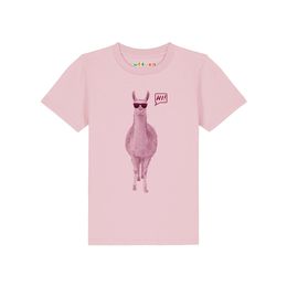 Watabout.kids T-Shirt 'Lama sagt Hi' Jungen Gr&ouml;&szlig;e 104 lila / rosa