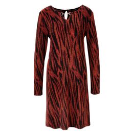 Aniston Casual Kleid Damen Gr&ouml;&szlig;e 42 cranberry / schwarz Winterkleid