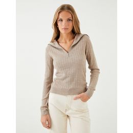 KOTON Pullover Damen Gr&ouml;&szlig;e L dunkelbeige