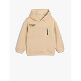 KOTON Sweatshirt Jungen Gr&ouml;&szlig;e 110/116 beige / schwarz