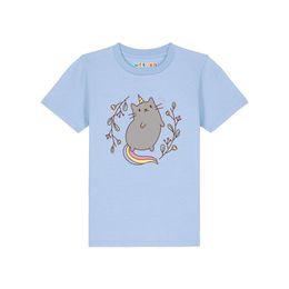 Watabout.kids T-Shirt 'Unicorn Cat' Jungen Gr&ouml;&szlig;e 146 hellblau / gelb / grau / rosa