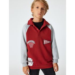 KOTON Sweatshirt Jungen Gr&ouml;&szlig;e 104/110 grau / rot