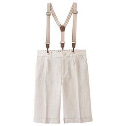 Yigga Jungen Leinen-Anzugshorts mit Hosentr&auml;gern
