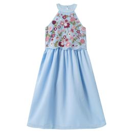 Yigga M&auml;dchen Kleid mit Blumen-Stickerei