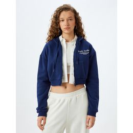 KOTON Sweatjacke Damen Gr&ouml;&szlig;e L blau / wei&szlig;