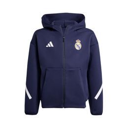 adidas Performance Sportsweatjacke 'Real Madrid Anthem' Jungen Gr&ouml;&szlig;e 128 dunkelblau / wei&szlig;