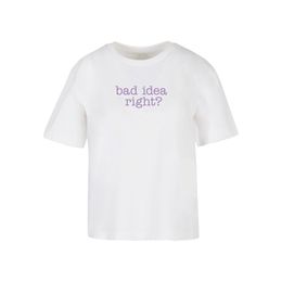 Miss Tee T-Shirt 'Bad Idea' Damen Gr&ouml;&szlig;e XS lavendel / wei&szlig;