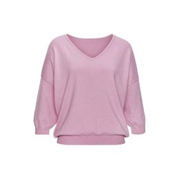 Vivance Fledermauspullover pink Gr. 32/34 f&uuml;r Damen. Mit V-Ausschnitt. Figurumspielend