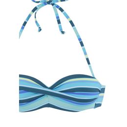 s.Oliver B&uuml;gel-Bandeau-Bikini-Top 'Fun' blau Gr. 38 Cup C. Mit Seitlichen St&auml;bchen Und Mit B&uuml;gel. Nachhaltig.