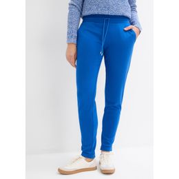 Jerseyhose bonprix, Damen, Gr. 36/38 (S), N-Gr, arktikblau, Jersey, Obermaterial: 70% Viskose, 25% Polyester, 5% Elasthan, regular fit, Hosen Jerseyhose, aus Viskose, Polyester und Elasthan, mit Bequembund und Kordelzug