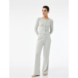 KOTON Pyjama Damen Gr&ouml;&szlig;e S hellgrau Winterkleid