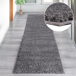 Hochflor-Teppich OTTO HOME "Viva Shaggy, in Standard- und Premium-Qualit&auml;t, 30 mm oder 45 mm H&ouml;he" Gr. 11, grau (stone), B:67cm H:45mm L:230cm, Kunstfaser, Teppiche, Hochflor-Teppich, Uni Farben, einfarbig, besonders weich und kuschelig, Kundenliebling