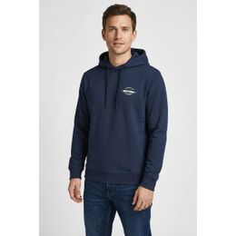Jack & Jones PlusSize Kapuzensweatshirt "JJBRANDON SWEAT HOOD PLS", Herren, Gr. 5XL, navy blazer, angeraute Sweatware, Obermaterial: 60% Polyester, 40% Baumwolle, JACK & JONES PLUSSIZE, unifarben, regular fit, Rippb&uuml;ndchen, Sweatshirts Kapuzensweatshirt