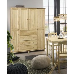 M&ouml;bilia Kleiderschrank M&Ouml;BILIA, beige (natur), B:156cm H:177cm T:52cm, Massivholz, Schr&auml;nke, Kleiderschrank, gefertigt aus massivem Kiefernholz