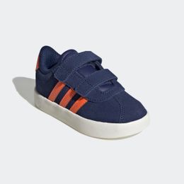 Sneaker adidas Sportswear "VL COURT 3.0", M&auml;dchen, Gr. 24, orange (dunkelblau, impact orange, gold metallic), Leder, Synthetik, Schuhe Sneaker, f&uuml;r Kinder, inspiriert vom Design des adidas samba