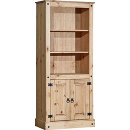 M&ouml;bilia Stauraumschrank M&Ouml;BILIA, gelb (honig), B:81cm H:177cm T:38cm, Massivholz, Schr&auml;nke, Stauraumschrank, mit sichtbarer Maserung