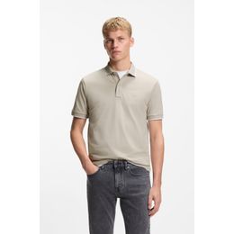 Poloshirt BOSS Orange "Passertip", Herren, Gr. S, open grau070, Piqu&eacute;, Obermaterial: 95% Baumwolle, 5% Elasthan, unifarben, slim fit h&uuml;ftbedeckend, V-Ausschnitt, eingesetzt B&uuml;ndchen, Shirts Poloshirt, mit BOSS Logo-Badge