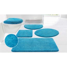 Badematte OTTO HOME "Merida, Badvorleger, Badezimmer Teppich" Gr. 7, aqua, H:32mm, Kunstfaser, Badematten, Badematte, Badteppich, Uni Farben, rechteckig, rund & als 2-tlg. Set erh&auml;ltlich