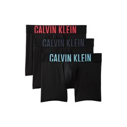 Boxer "BOXER BRIEF 3PK", Herren, Gr. XL (54), 3 Stk., schwarz w, ombre blau logo, schwarz w, c, Jersey, Obermaterial: 88% Polyester, 12% Elasthan, Calvin Klein Underwear, k&ouml;rpernah, Unterhosen Boxer, mit elastischem Logobund
