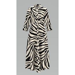 Hemdblusenkleid Y.A.S "YASSAVANNA LONG SHIRT DRESS", Damen, Gr. M, N-Gr, birch aop:zebra print, Web, Obermaterial: 100% Viskose, bedruckt, relaxed fit lang, Kleider Hemdblusenkleid, Sommerkleid, mit 3/4 &Auml;rmel