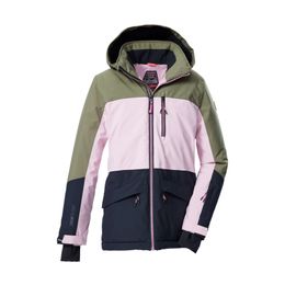 Skijacke Killtec "KSW 208 GRLS SKI JCKT", M&auml;dchen, Gr. 176, rosa (hellrosa), Obermaterial: 100% Polyester;Futter: 100% Polyester;F&uuml;llung: 100% Polyester, Jacken Skijacke, Wasserdichte, atmungsaktive Kinderjacke mit Schneefang und Taschen