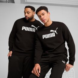 Langarmshirt Puma "ESS NO. 1 LOGO CREW FL", Herren, Gr. XL, schwarz (Puma schwarz), Fleece, Obermaterial: 66% Baumwolle, 34% Polyester, bedruckt, regular fit normal, Rundhals, Shirts Langarmshirt, Langarm, regul&auml;re Passform, Rundhalsausschnitt