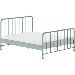 Metallbett Vipack "Bronxx, standfest gebaut, gradlinige Optik in zeitlosem Design", gr&uuml;n (gr&uuml;n matt, gr&uuml;n matt, gr&uuml;n matt), B:166,5cm H:110cm L:207cm, Betten, Metallbett, inkl. Lattenrost, Mittelsteg und Fu&szlig;st&uuml;tze unter der Liegefl&auml;che