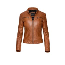 Bugatti Lederjacke aus hochwertigem Leder, mit Stehkragen Damen Gr&ouml;&szlig;e L cognac
