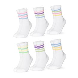 Occulto Sportsocken 'Tennis Steffi' Damen Gr&ouml;&szlig;e 39/42 blau / gelb / pink / wei&szlig;
