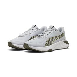 Trainingsschuh Puma "PWR HYBRID TR", Damen, Gr. 38, cool light gray, feather gray, loden gr&uuml;n, apple spritz, Textil, Schuhe Trainingsschuh, mit ProFoam-D&auml;mpfung, mit TPU-Fersenklammer, mit PWRTAPE